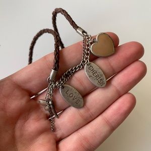 XC | Jewelry | Boho Brown Leather Love Cherish Charm Necklace | Poshmark